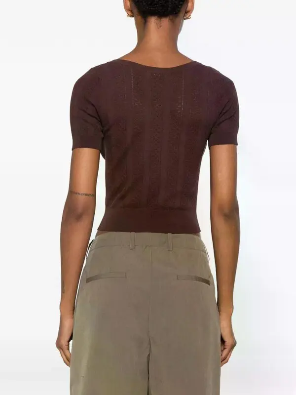 Sandro Pointelle-knit Bow Detail Cardigan