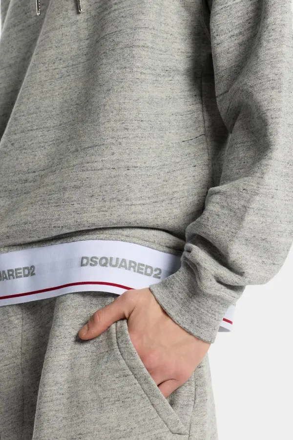 Dsquared2 Tape Relaxed Fit Hoodie - Grey