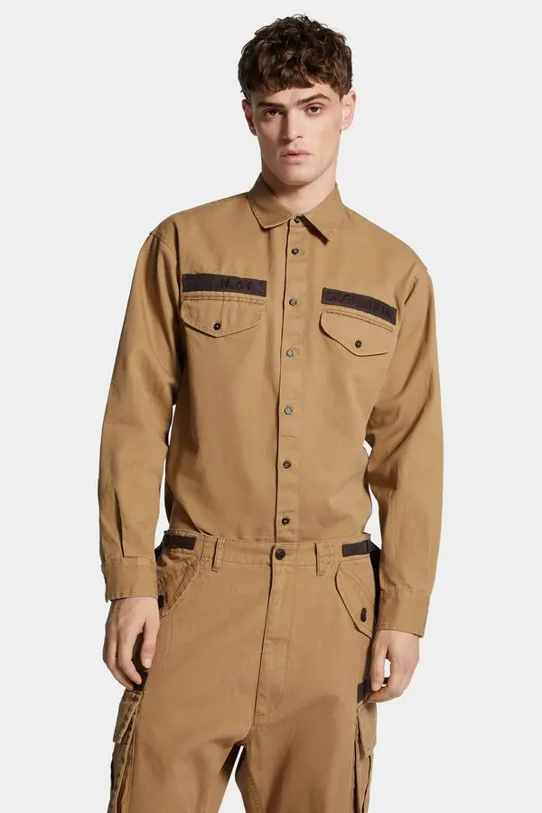 Dsquared2 Military Shirt With Embroidered Patches