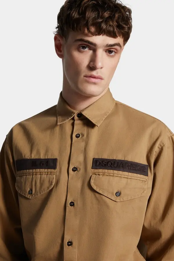 Dsquared2 Military Shirt With Embroidered Patches