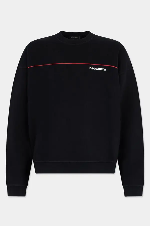 Dsquared2 Relaxed Fit Crewneck Sweatshirt With Logo Detail - Black