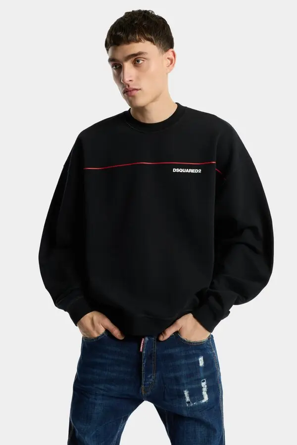 Dsquared2 Relaxed Fit Crewneck Sweatshirt With Logo Detail - Black