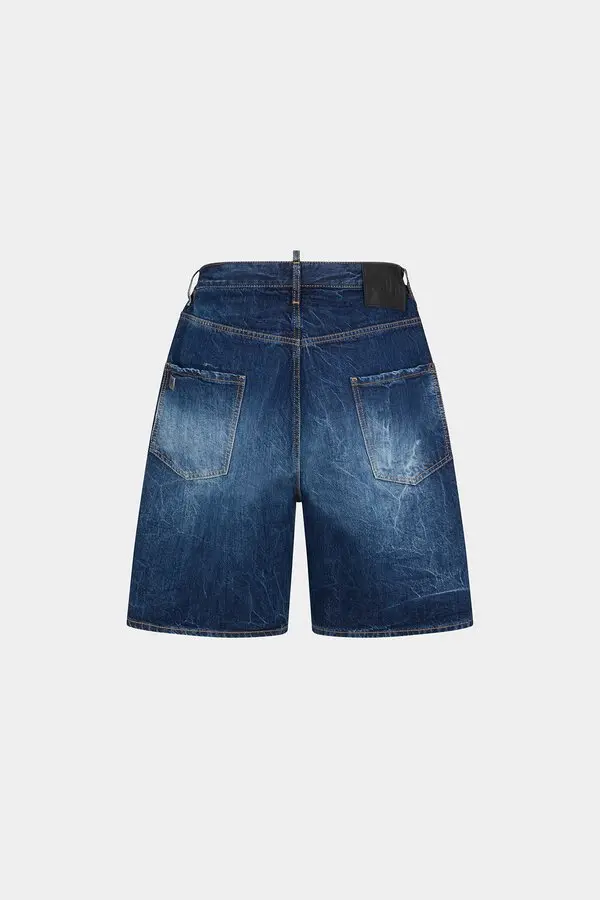 Dsquared2 Icon Dark Wash Denim Bermuda Shorts