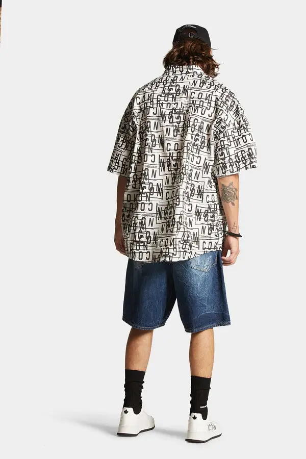 Dsquared2 Icon Dark Wash Denim Bermuda Shorts