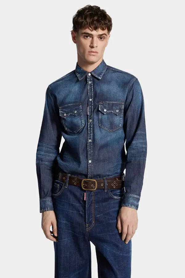 Dsquared2 Denim Western Shirt - Blue