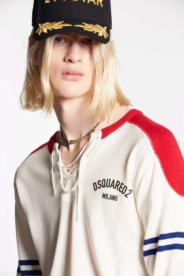 Dsquared2 Knit T-shirt With Lace-up Detail