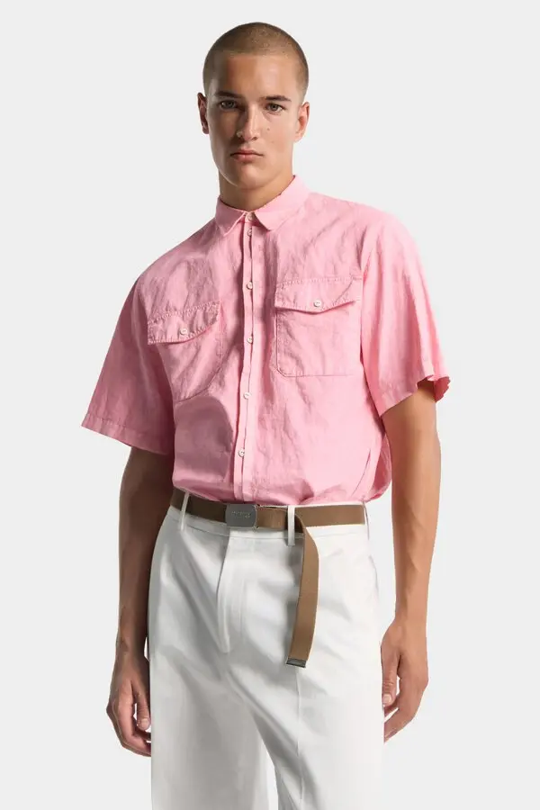 Dsquared2 Short Sleeve Linen Shirt