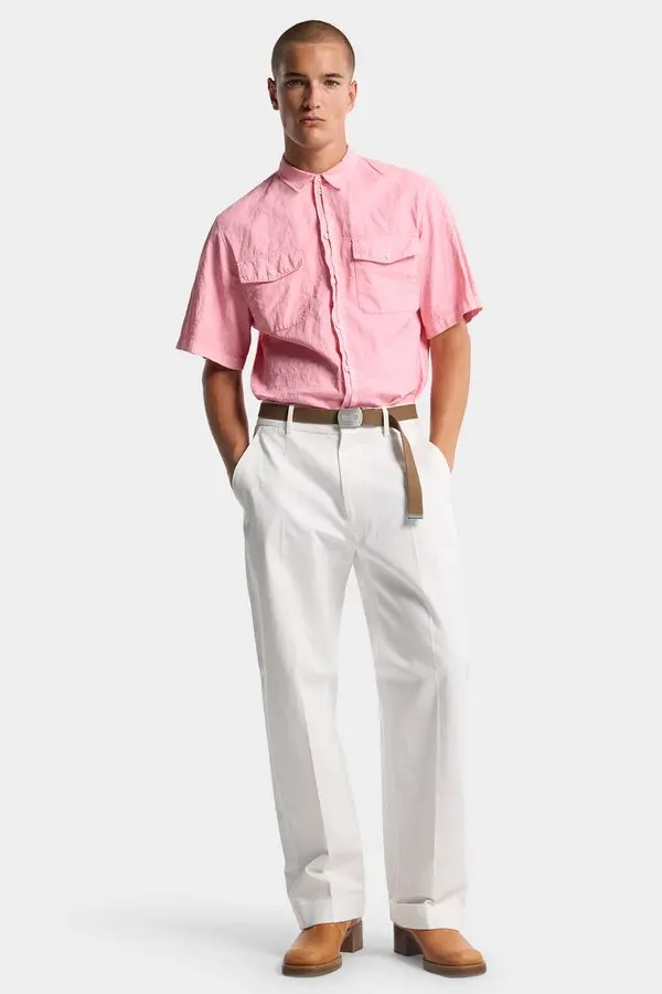 Dsquared2 Short Sleeve Linen Shirt