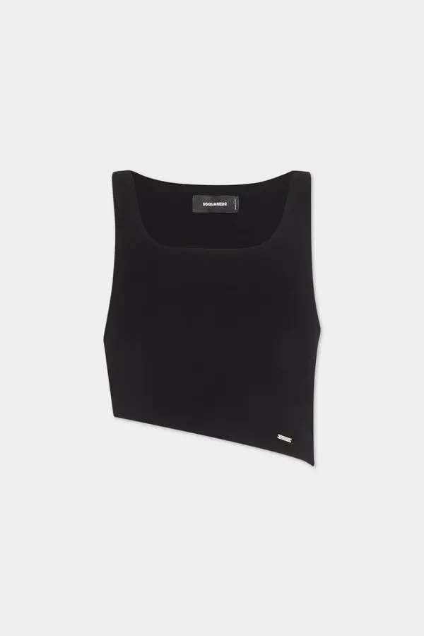 Dsquared2 Asymmetrical Scoop Neck Tank Top - Black