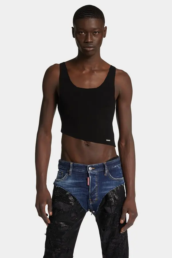 Dsquared2 Asymmetrical Scoop Neck Tank Top