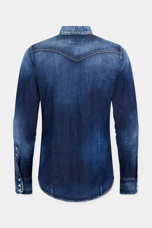 Dsquared2 Medium Perfecto Classic Western Shirt - Blue