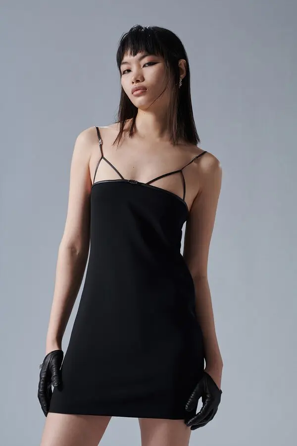 Dsquared2 Icon Leather Trim Mini Dress