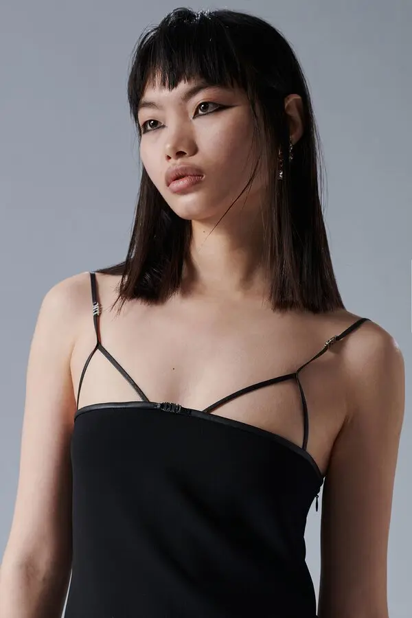 Dsquared2 Icon Leather Trim Mini Dress
