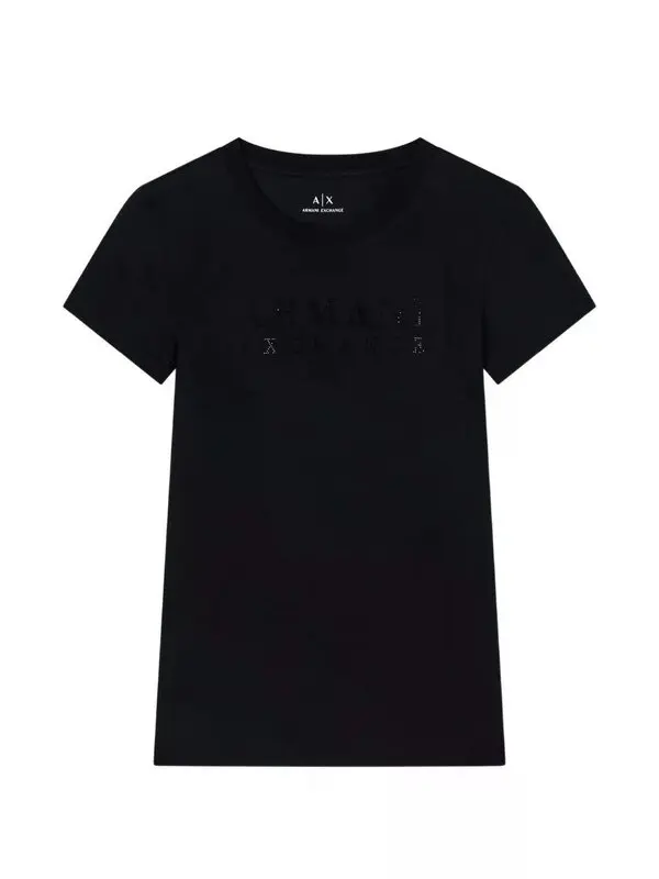 Armani Exchange Rhinestone Embellished Logo T-shirt