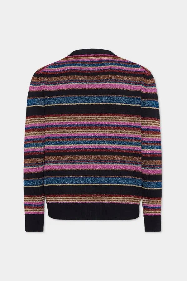 Dsquared2 Striped Metallic Yarn Cardigan