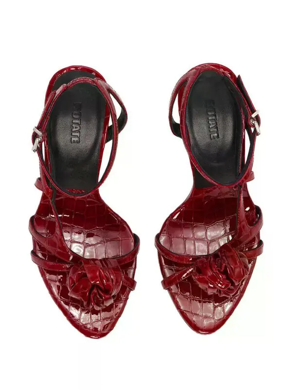 ROTATE BY BIRGER CHRISTENSEN Strappy Sandals With Rose Detail