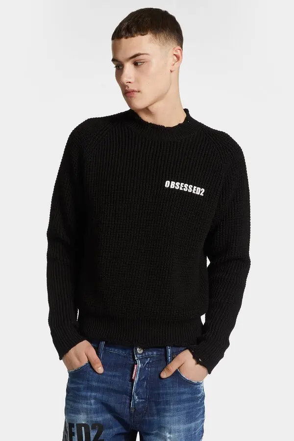 Dsquared2 Obsessed" Distressed Knit Pullover