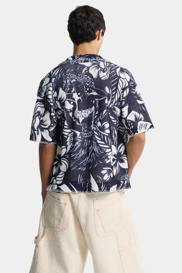 Dsquared2 Dancing Flowers Short Sleeve Polo Shirt