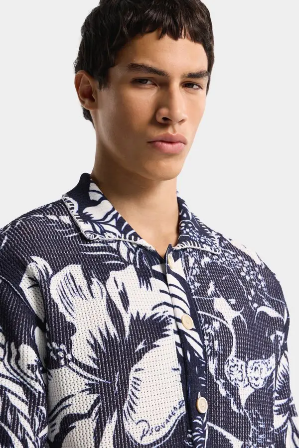Dsquared2 Dancing Flowers Short Sleeve Polo Shirt
