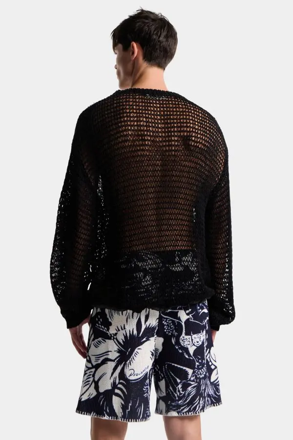 Dsquared2 Open Work Pullover With Drawstring Hem