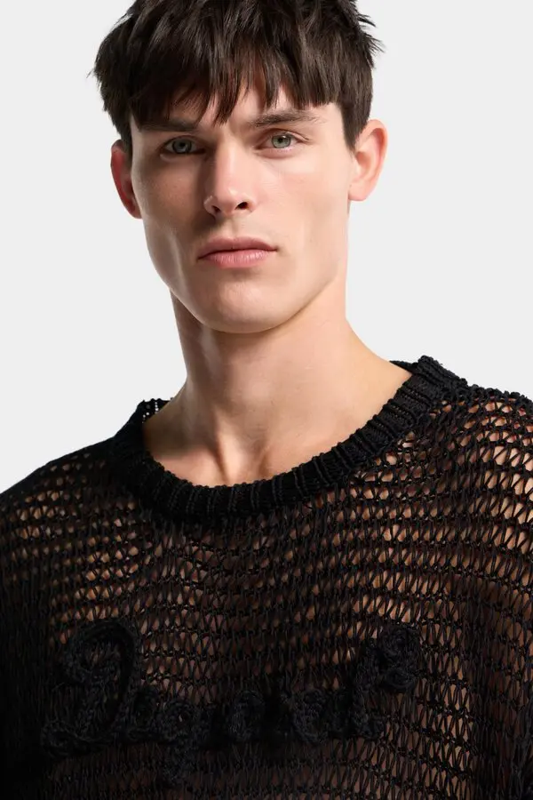 Dsquared2 Open Work Pullover With Drawstring Hem