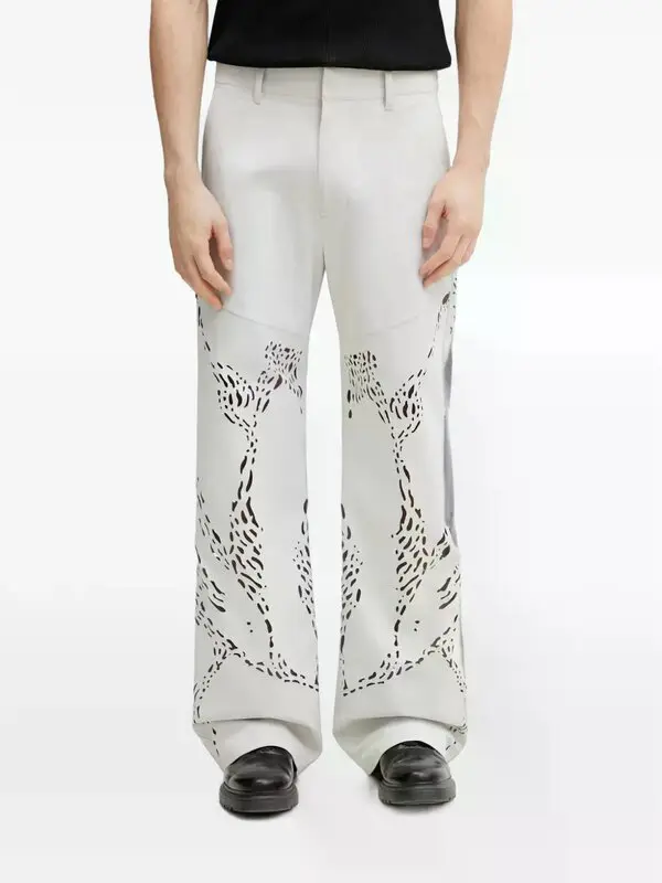 HELIOT EMIL Roan Laser-cut Wide-leg Trousers