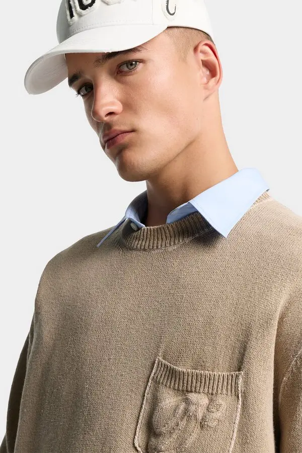 Dsquared2 Jersey Stitch Pullover With Chest Pocket