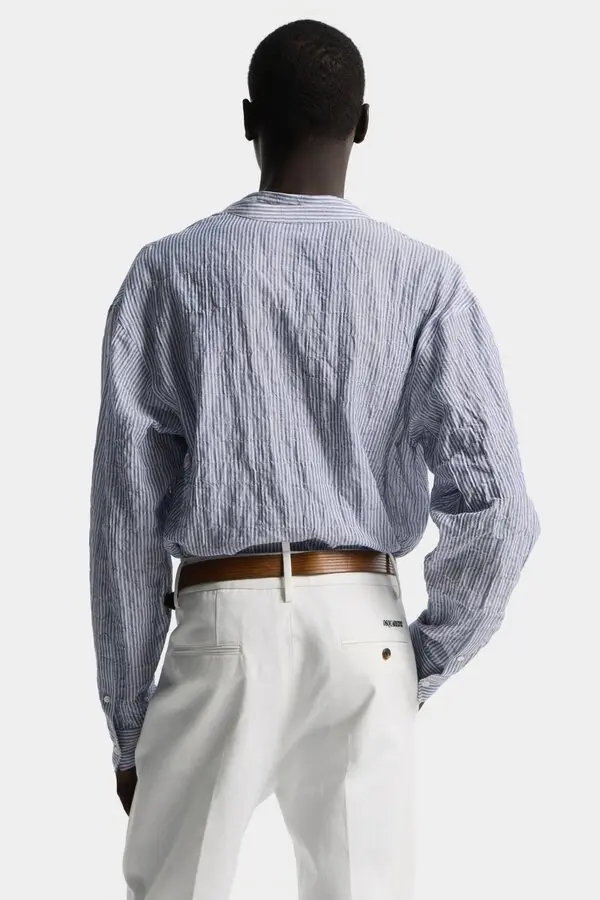Dsquared2 Linen Tie Dropped Shoulder Shirt