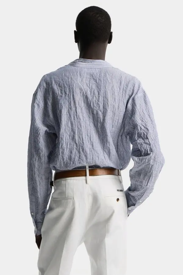 Dsquared2 Linen Tie Dropped Shoulder Shirt