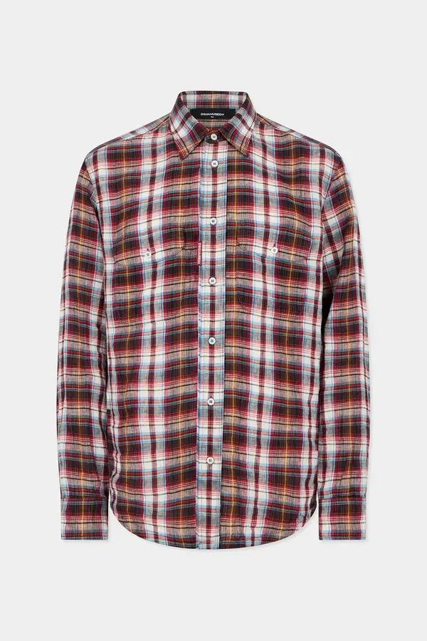 Dsquared2 Canadian Vintage Linen Shirt - Blue