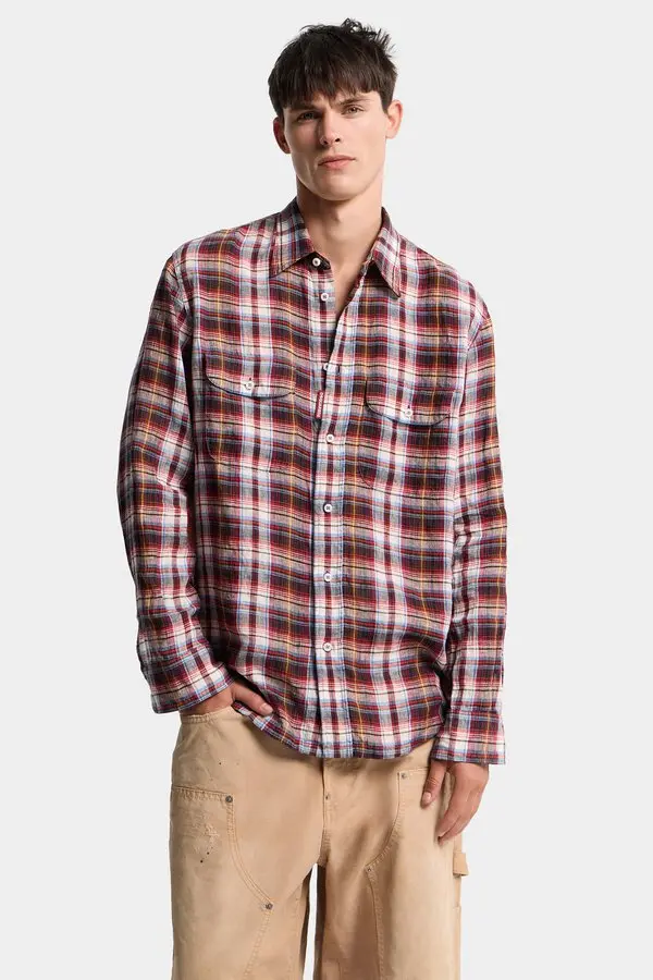 Dsquared2 Canadian Vintage Linen Shirt - Blue