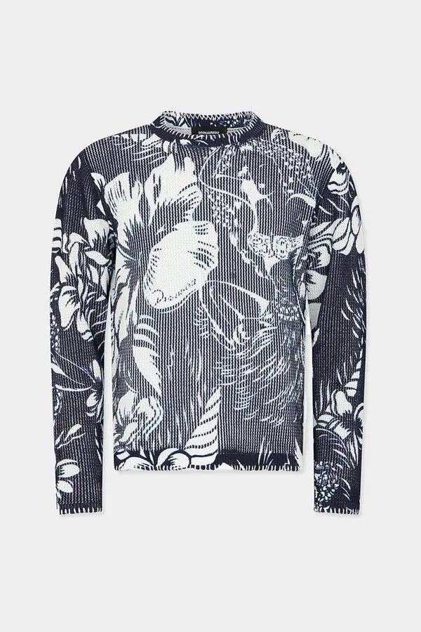 Dsquared2 Dancing Flowers Open-stitch Pullover - Black