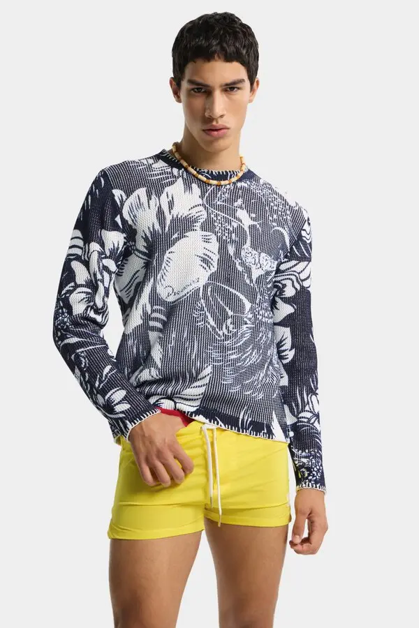 Dsquared2 Dancing Flowers Open-stitch Pullover