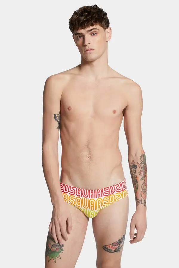 Dsquared2 Allover Logo Swim Brief - Fantasy