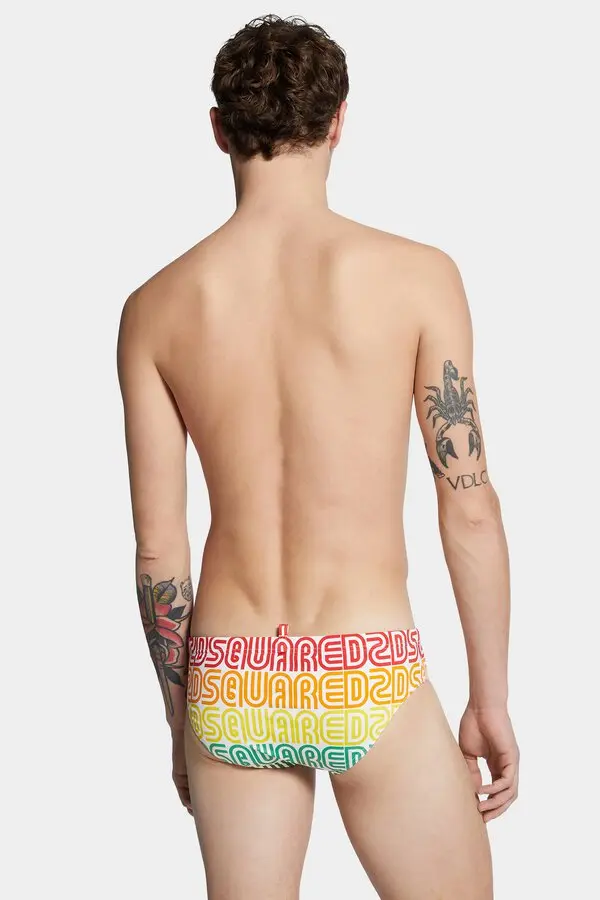 Dsquared2 Allover Logo Swim Brief - Fantasy