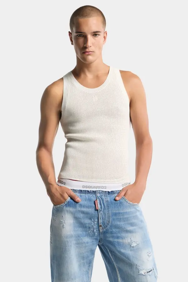 Dsquared2 Upside Down Knit Tank Top