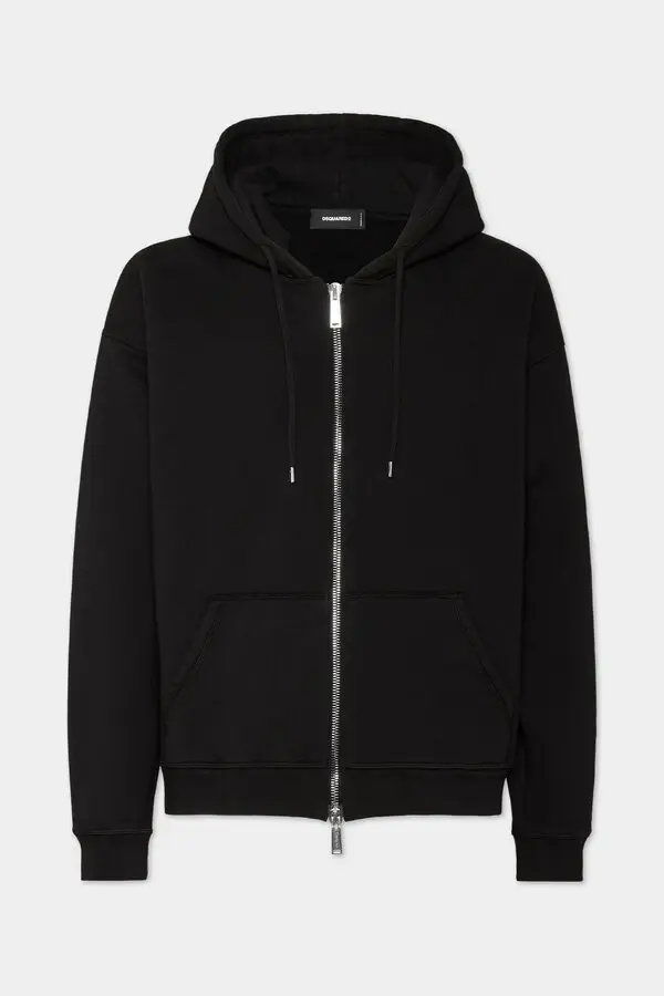 Dsquared2 Relaxed Fit Zipped Hoodie - Black