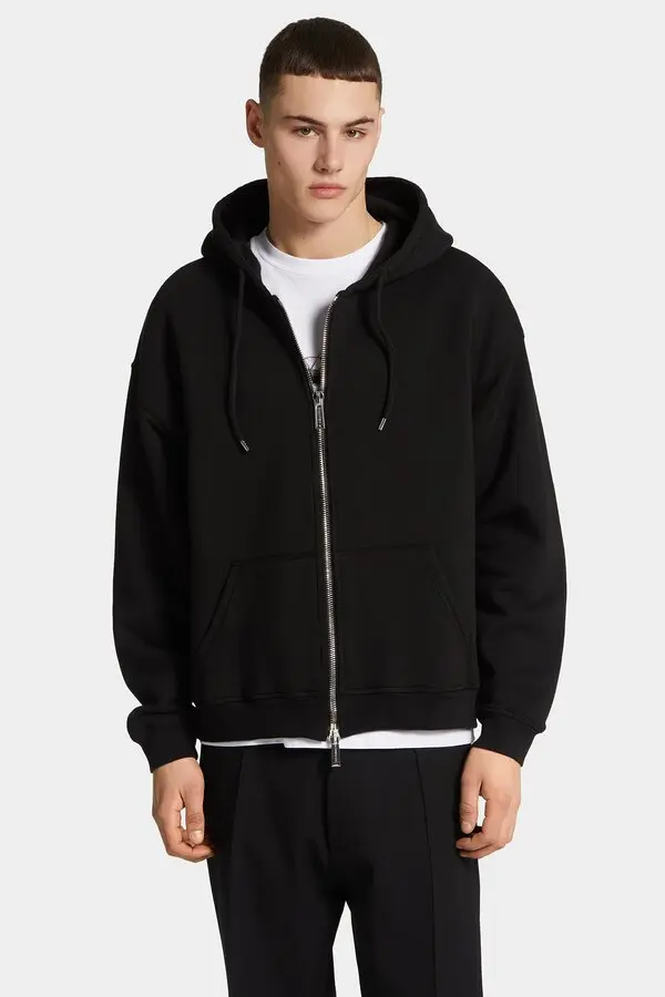 Dsquared2 Relaxed Fit Zipped Hoodie - Black