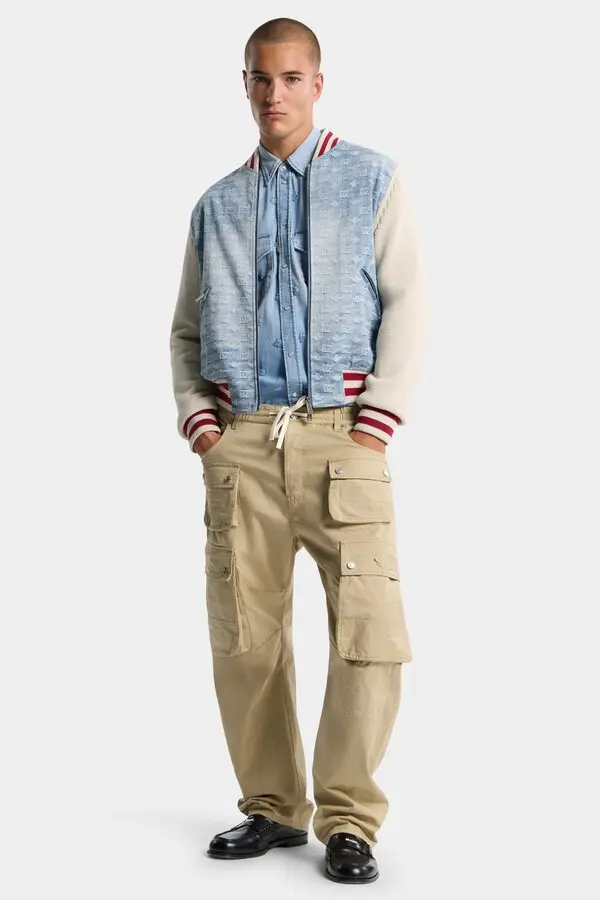 Dsquared2 Light Wash Western Shirt With 3d Flower Appliqués