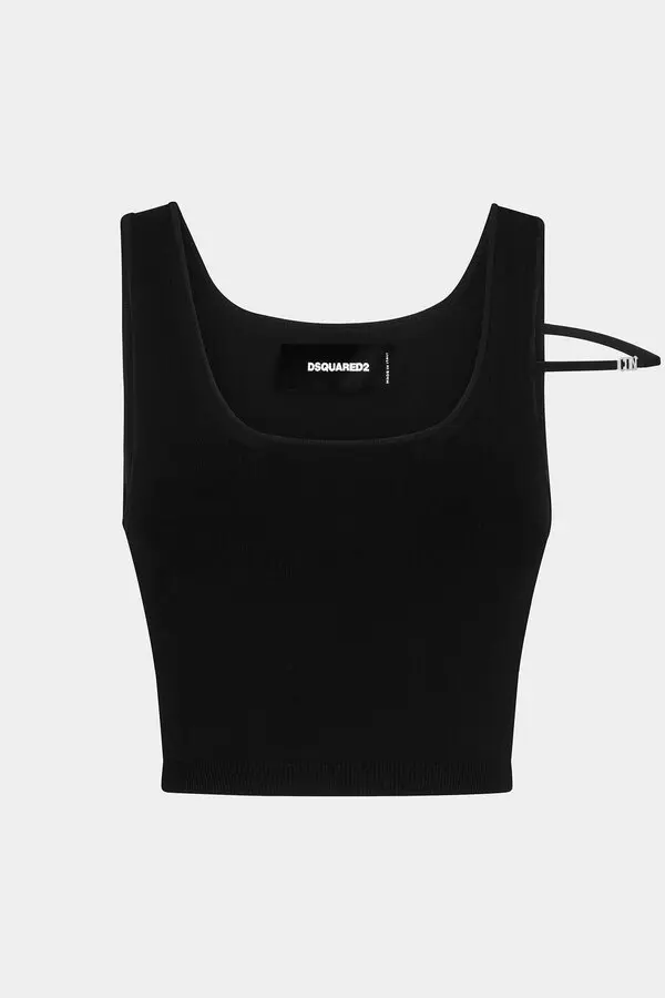 Dsquared2 Icon Knit Crop Top - Black
