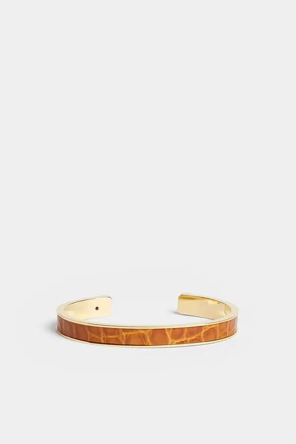 Dsquared2 Leather Cuff Bracelet - Camel
