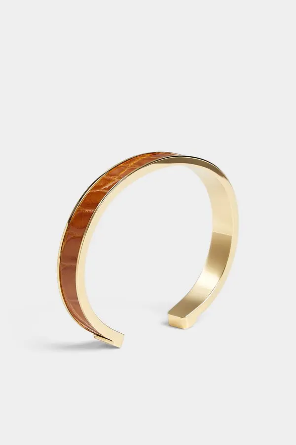 Dsquared2 Leather Cuff Bracelet - Camel