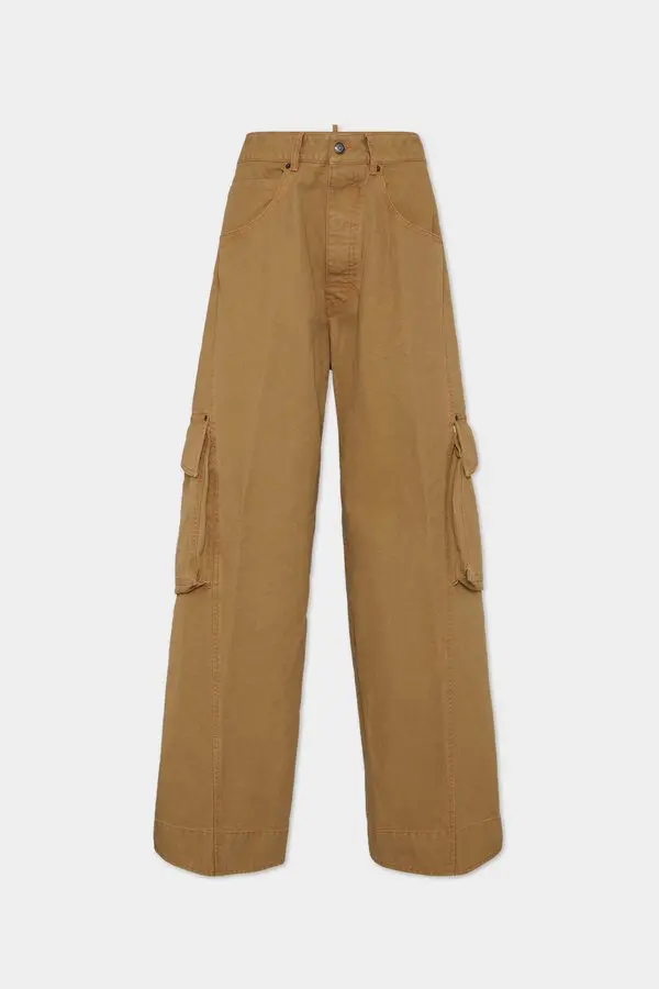 Dsquared2 Icon New Generation Stone Wash Twisted Aviator Cargo Pants - Beige