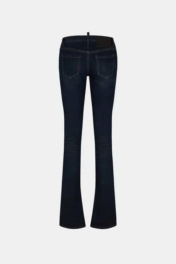 Dsquared2 Black Dusty Wash Trumpet Jeans With Slit Cuffs