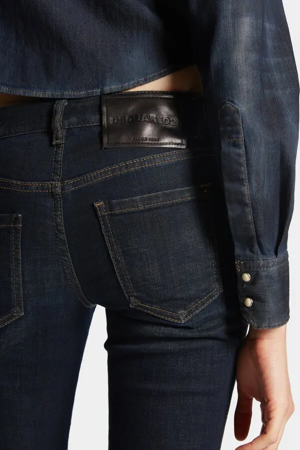 Dsquared2 Black Dusty Wash Trumpet Jeans With Slit Cuffs