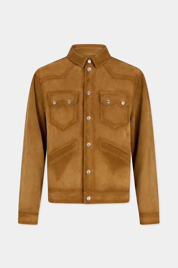 Dsquared2 Suede Boxy Shirt Jacket