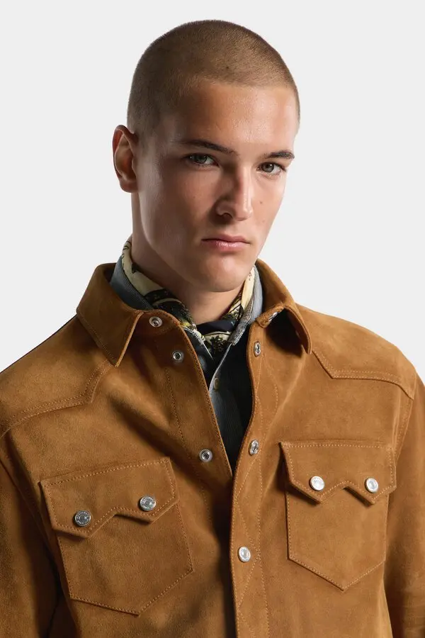 Dsquared2 Suede Boxy Shirt Jacket