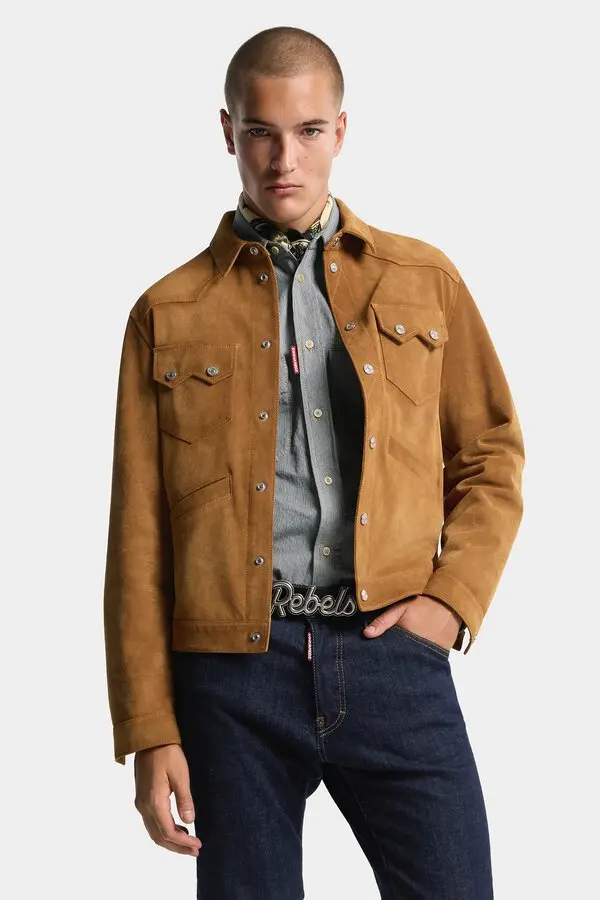 Dsquared2 Suede Boxy Shirt Jacket