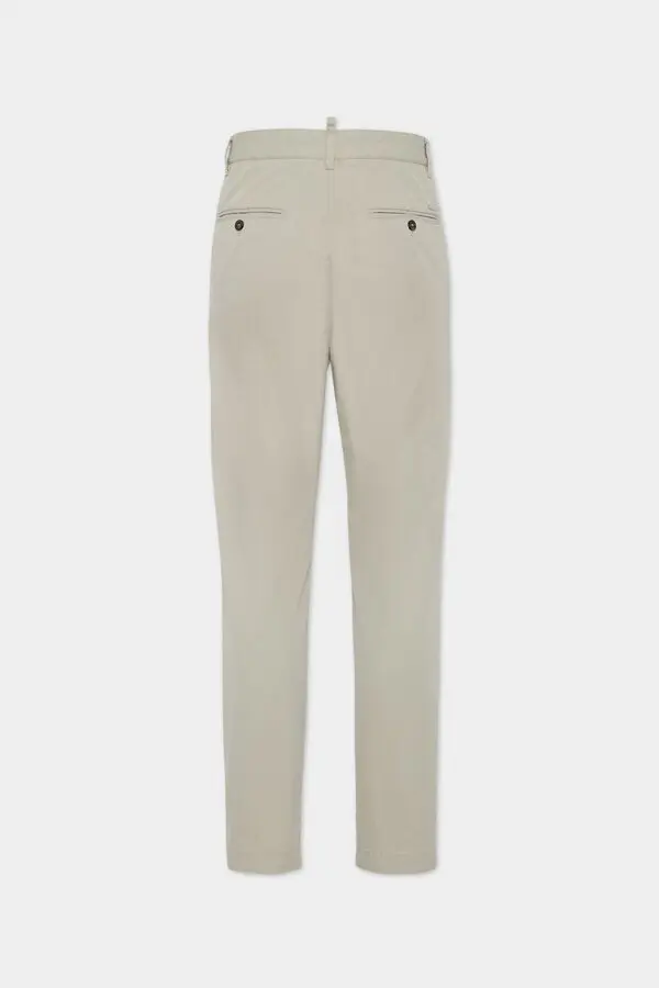 Dsquared2 One Pleat Cotton Twill Tapered Trousers - Beige