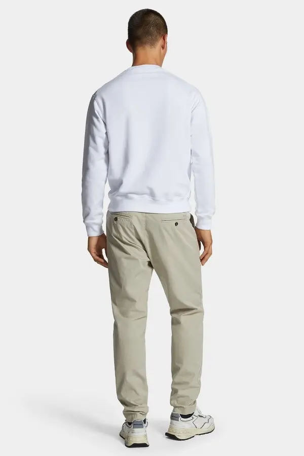 Dsquared2 One Pleat Cotton Twill Tapered Trousers - Beige